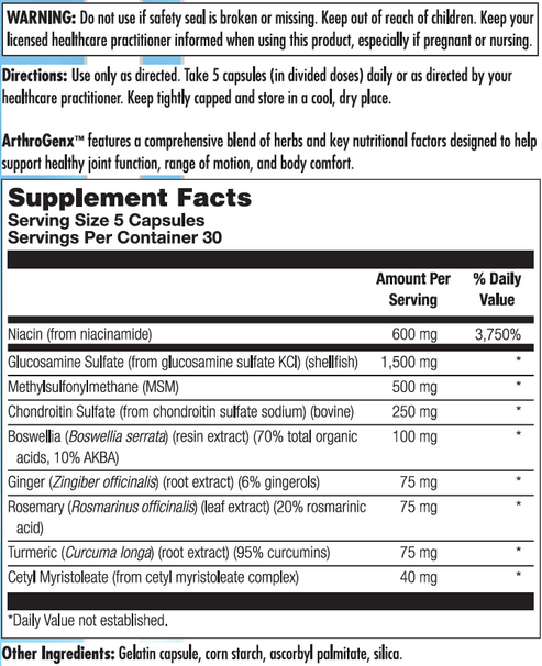 ArthroGenx Capsules – Nutra Biogenesis