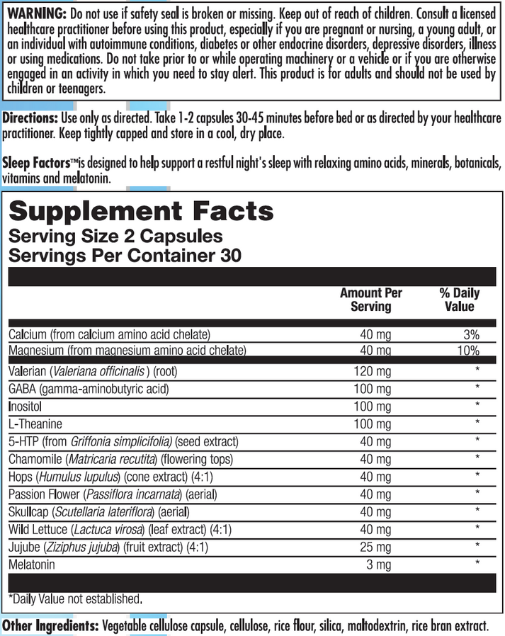 Sleep Factors – Nutra Biogenesis
