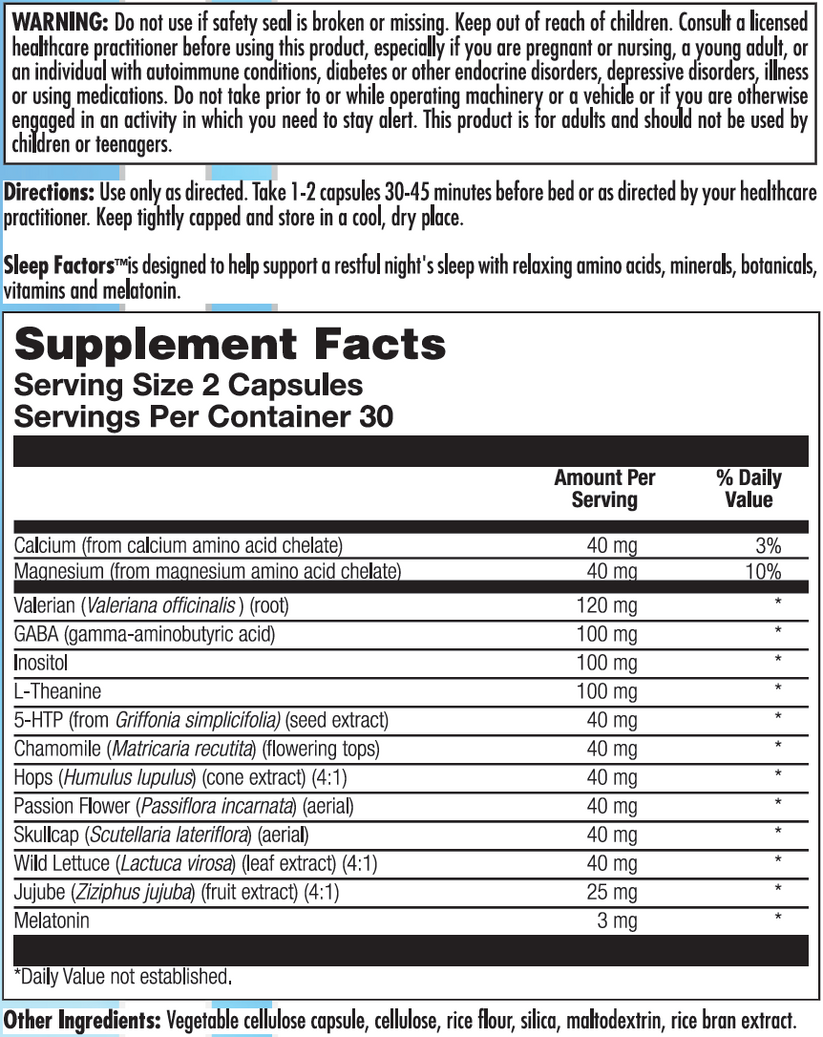 Sleep Factors – Nutra Biogenesis